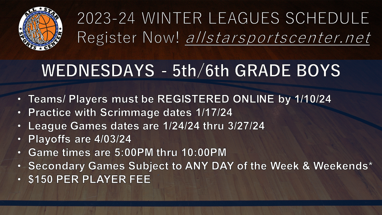 WINTER LEAGUES – ALL STAR SPORTS CENTER
